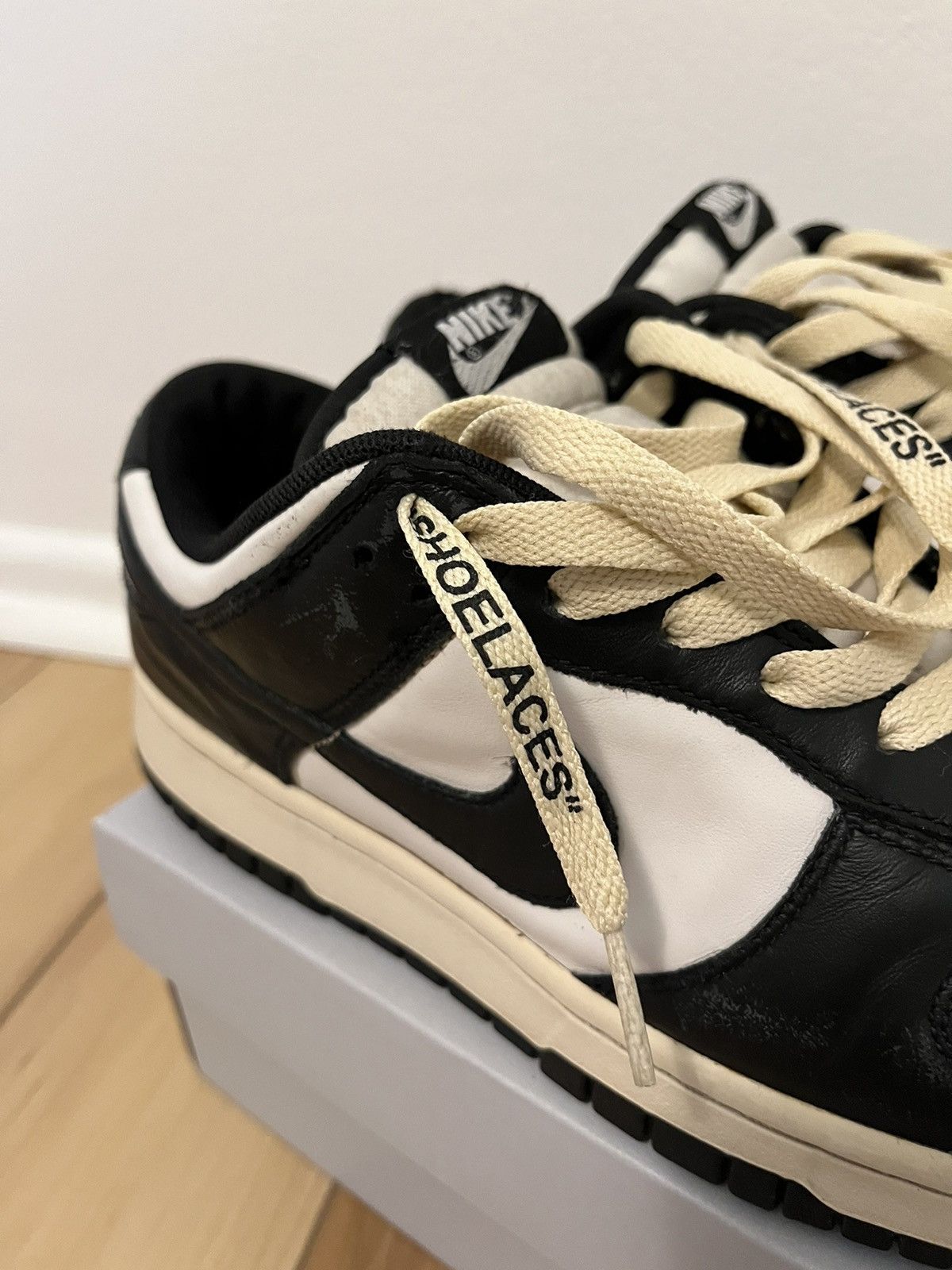 Nike Custom Aged Nike Dunk Low Pandas! | Grailed