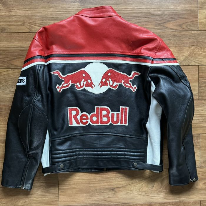 Red Bull Vintage 90s Red Bull leather racing jacket | Grailed