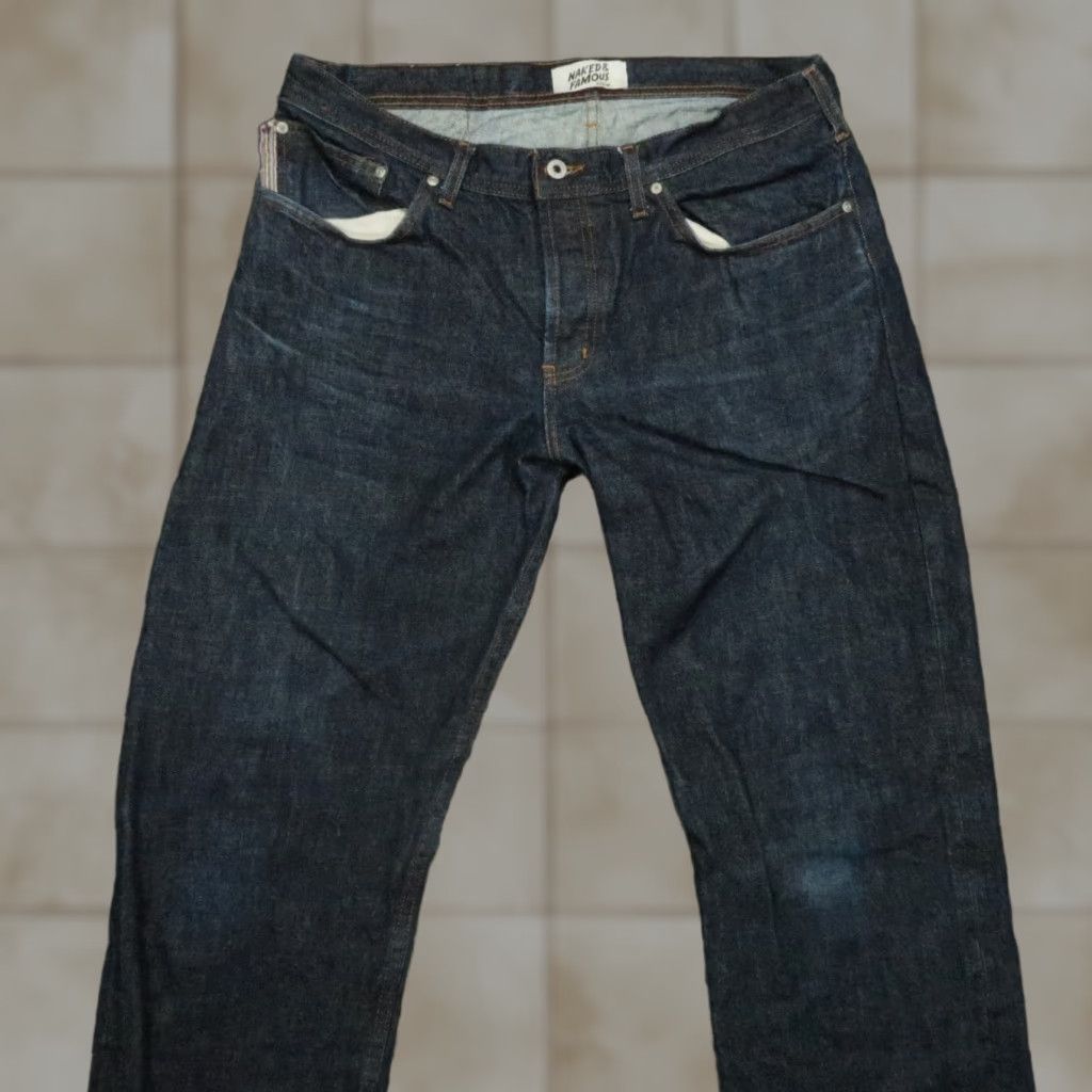 Vintage Naked & Famous Denim Jeans Men 36x32 Blue Weird Guy 10th ...