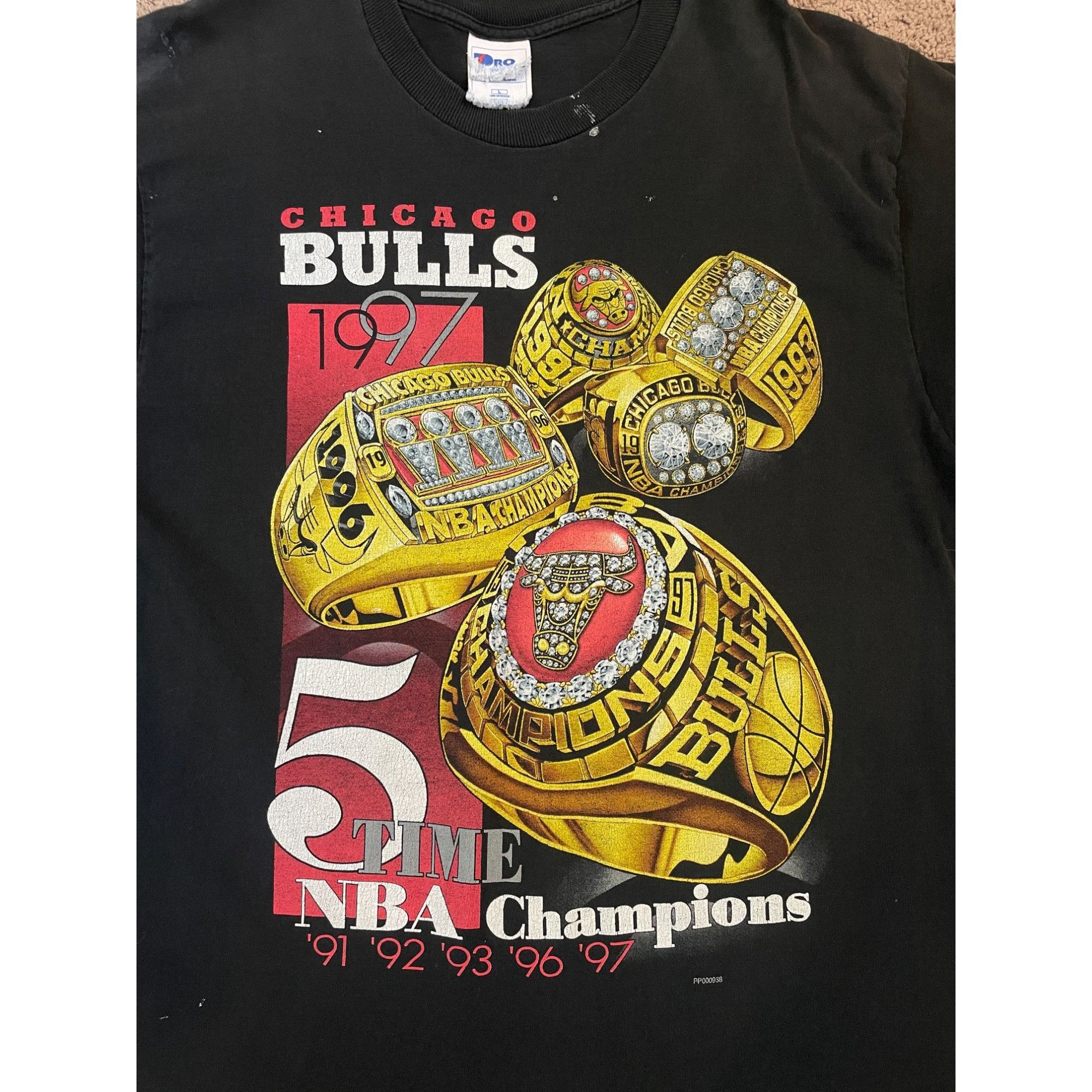 Vintage Vintage Rare Chicago Bulls Championship Rings Shirt 1997 5 T ...