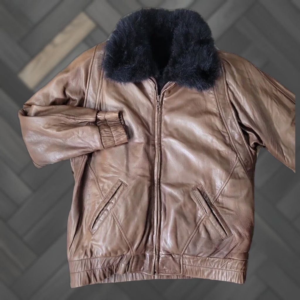Andrew Marc Andrew Marc Mens Bomber Jacket Lamb Leather Fur Lined ...