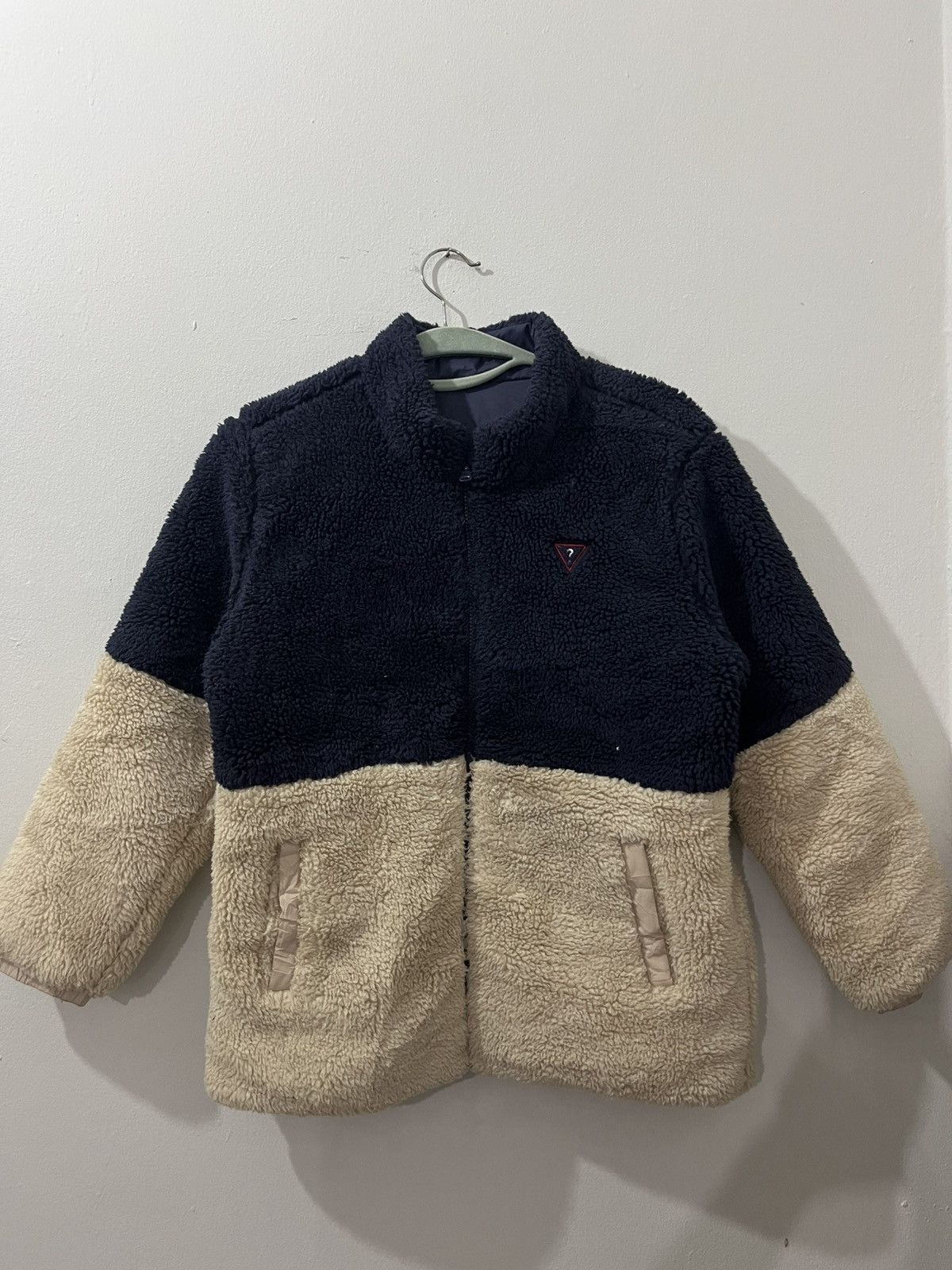 Guess 💥GUESS BIG LOGO REVERSIBLE PUFFER DOWN JACKETS DEEP PILE | Grailed