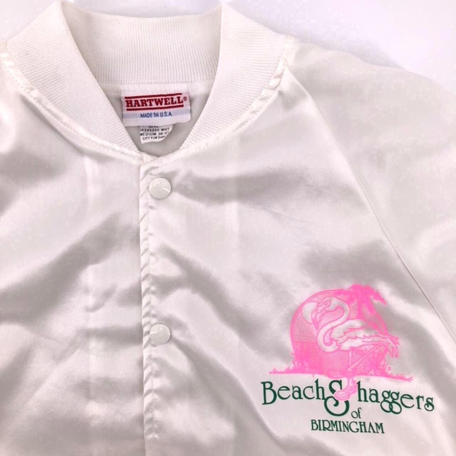 Other 90s Beach Shaggers white satin bomber jacket 1990s vintage | Grailed