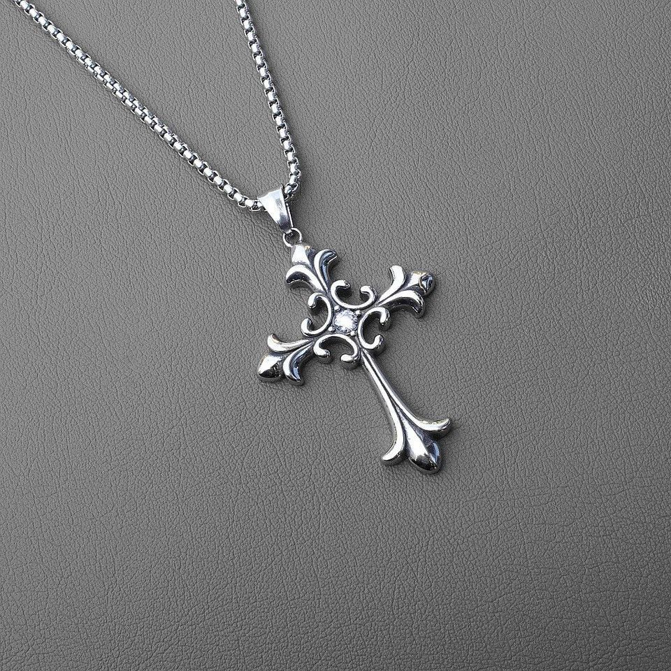 Cuban Link Chain Cross Pendant Necklace | Grailed