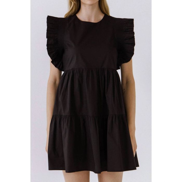 English Factory Lexie Ruffled Babydoll Mini Dress In Black | Grailed