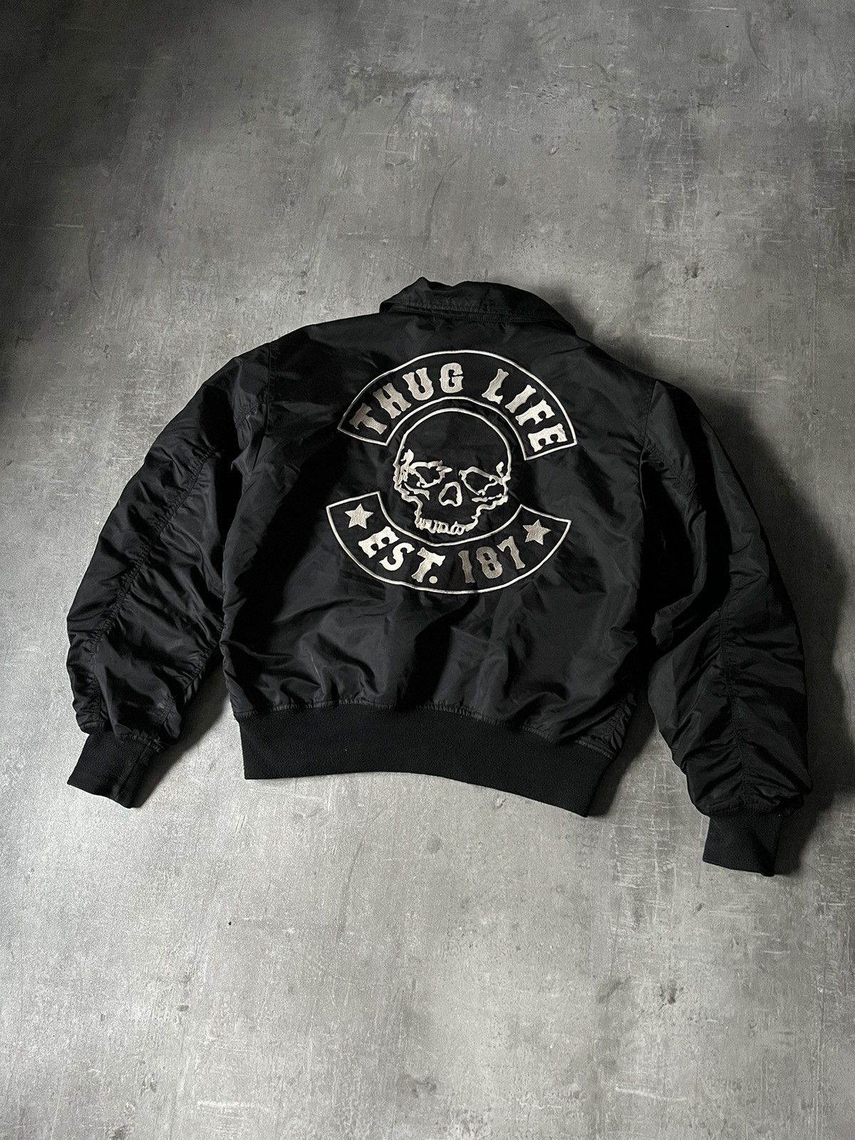 Band Tees × Streetwear × Vintage Vintage Thug Life black bomber jacket ...