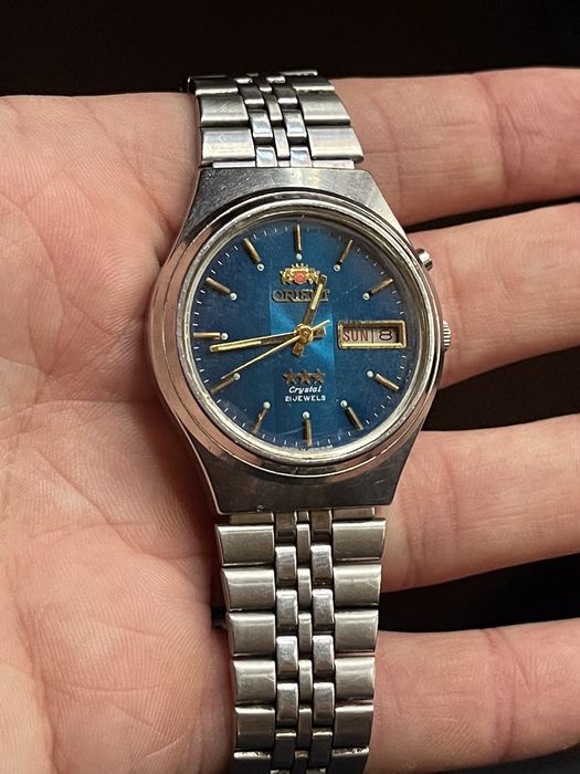 Orient 🌊Blue Orient futuristic watch Crystal 21 jewels bracelet | Grailed