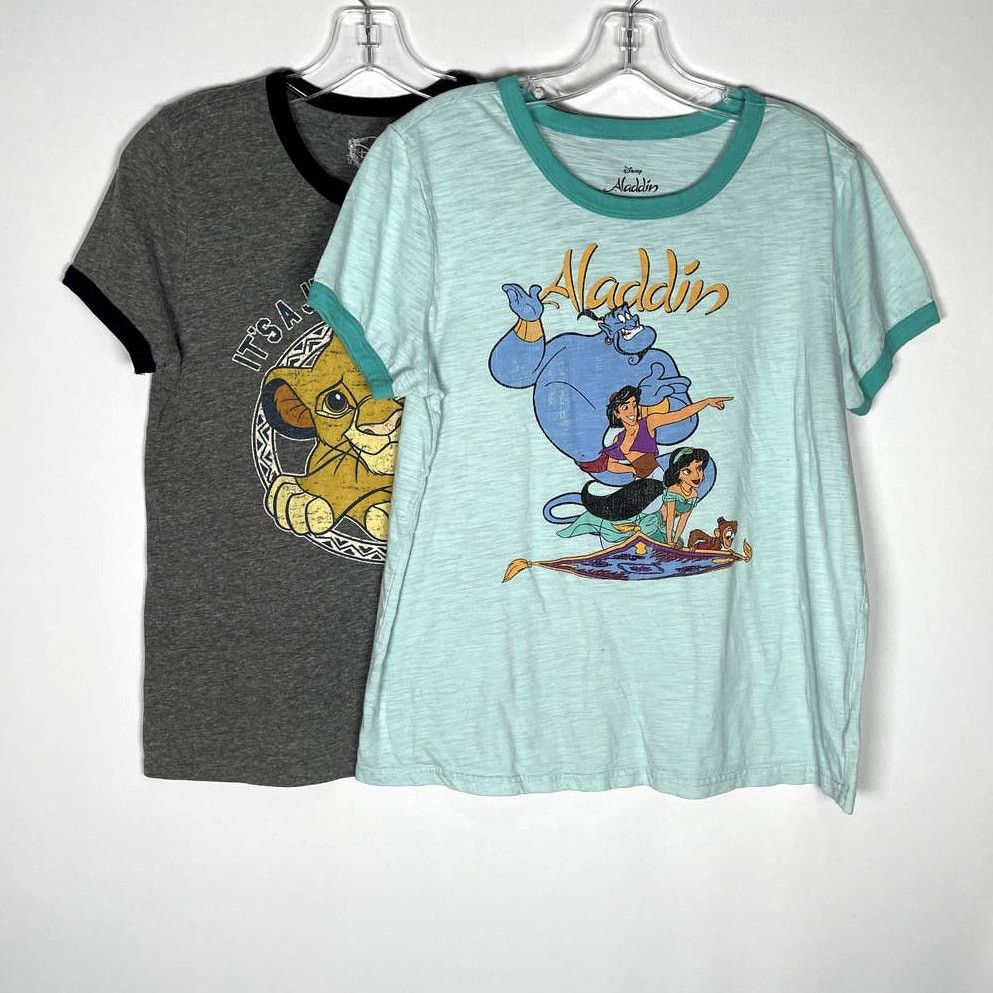 Disney Bundle of 2 Disney Aladdin/Lion King Ringer Style Shirts | Grailed
