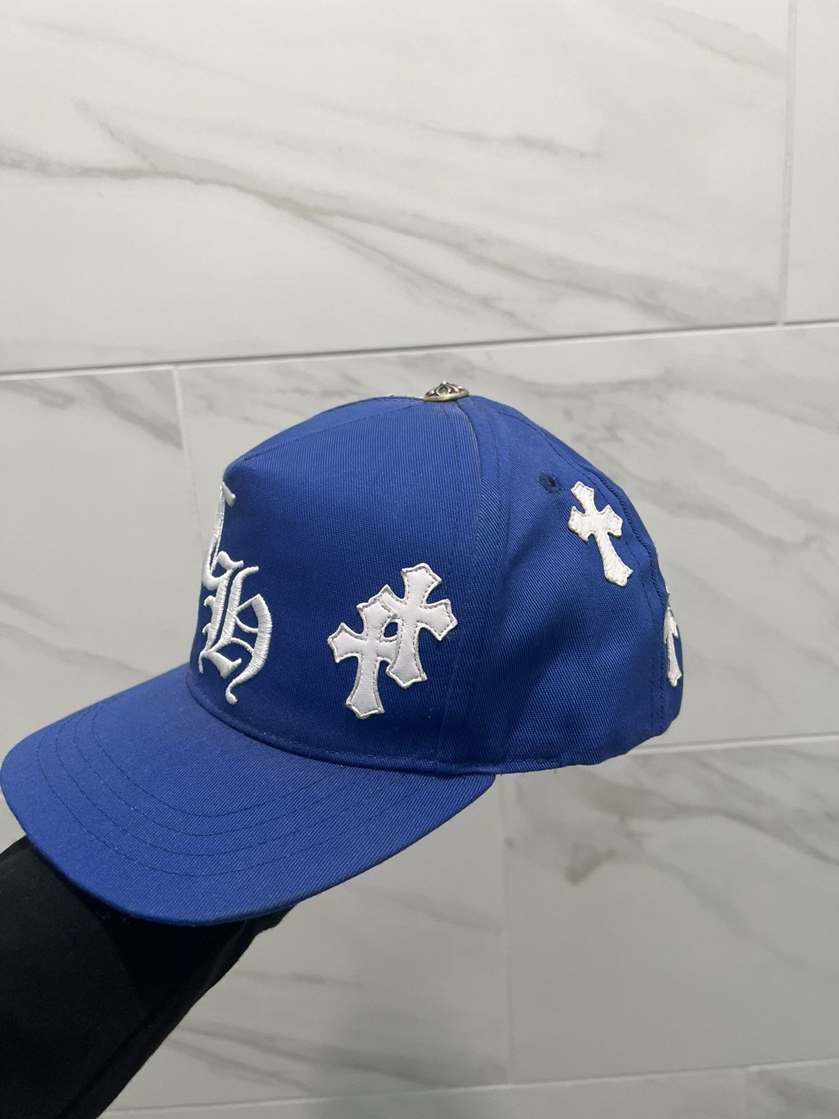 Chrome Hearts BLUE CROSS HAT | Grailed
