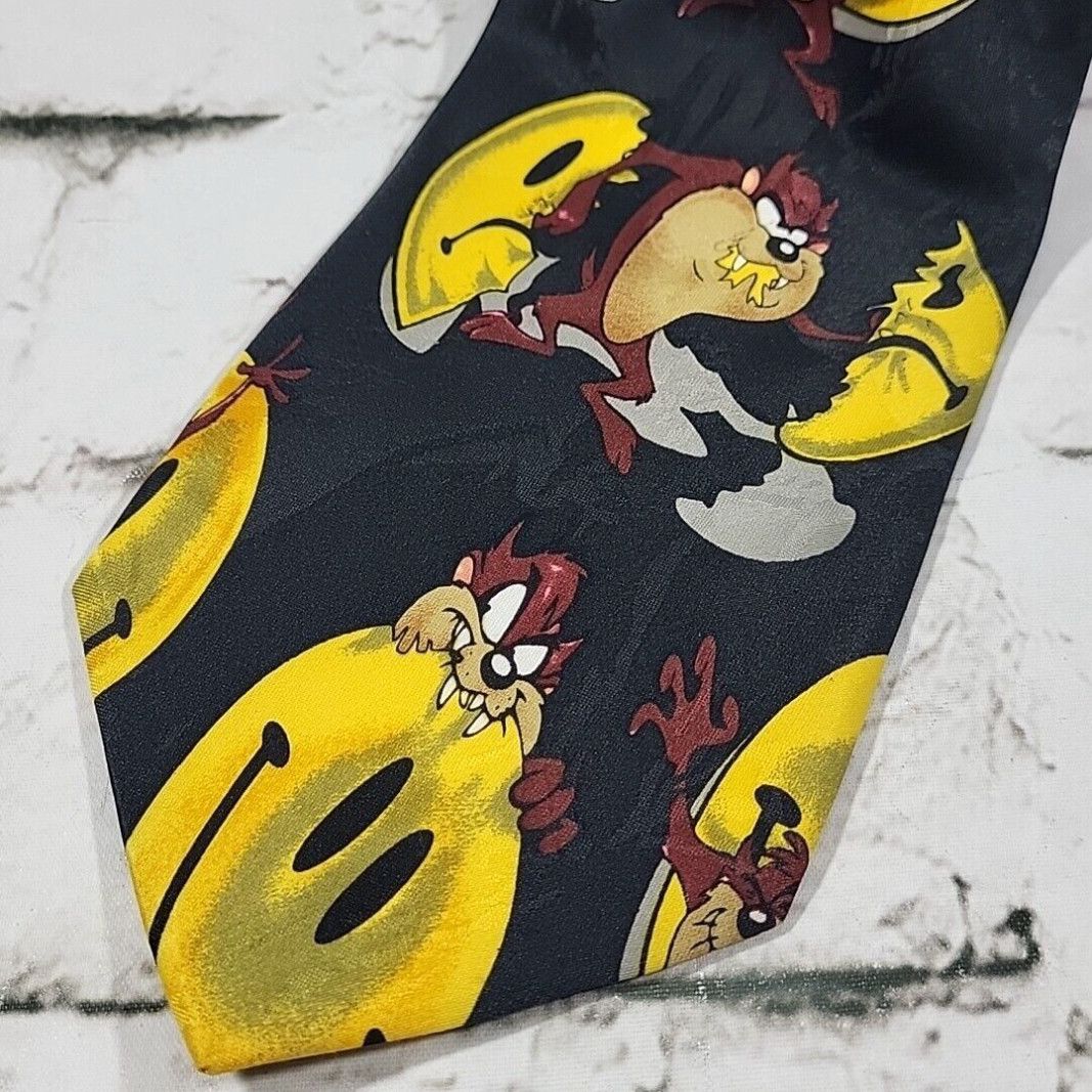 Vintage Vintage 1996 Looney Tunes Mania Tasmanian Devil Smiley Face Tie ...