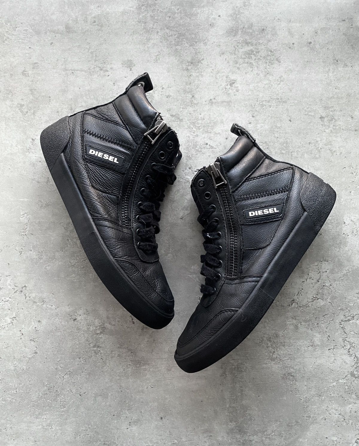 Avant Garde × Diesel × Streetwear Vintage Diesel leather high-top zip ...