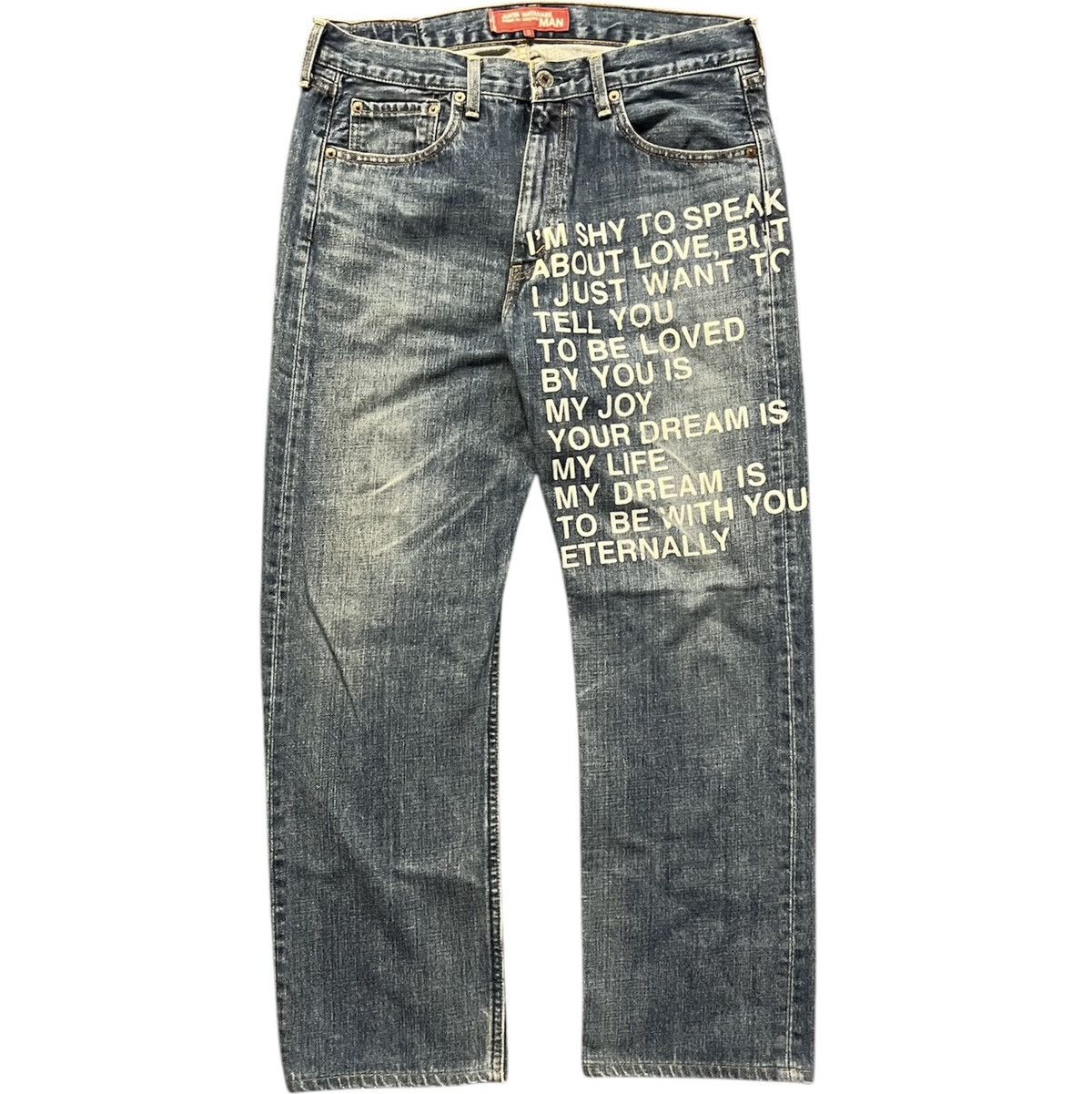 Comme des Garcons × Junya Watanabe SS02 Poem Levi’s Denim Jeans | Grailed