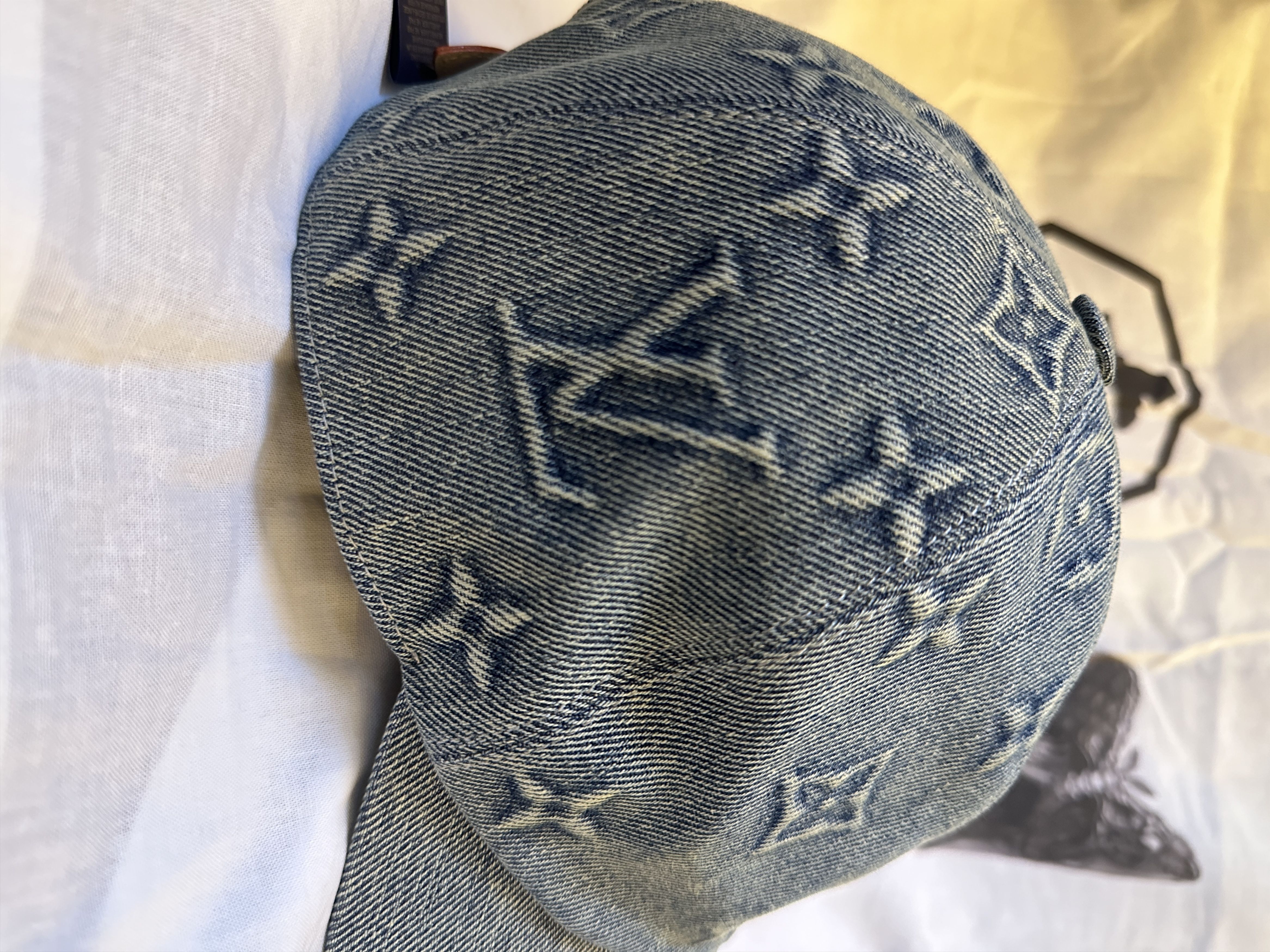 Louis Vuitton New LV Monogram Washed Denim Cap | Grailed