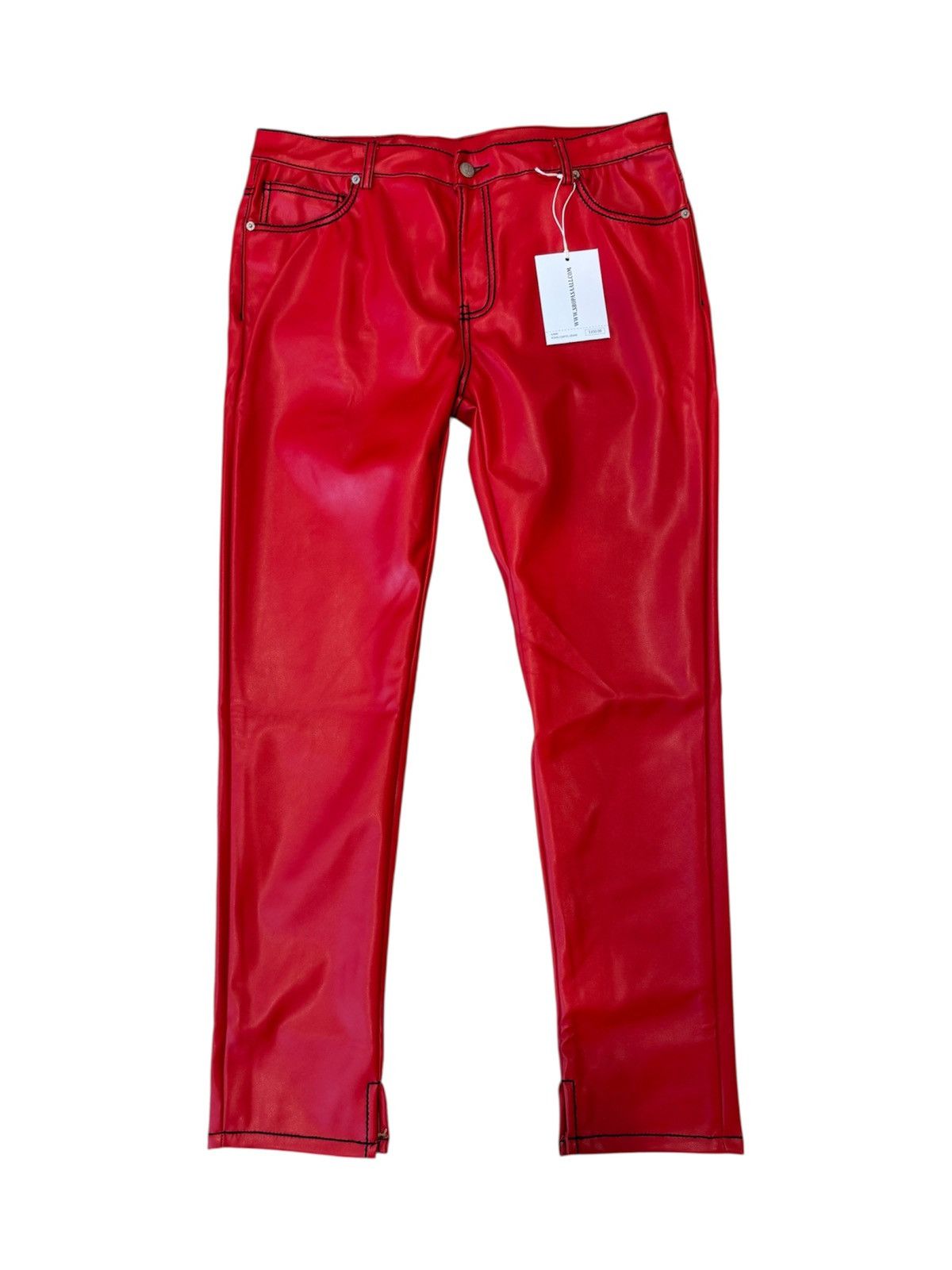 Asaali ASAALI CARTEL LEATHER DENIM PANTS | Grailed