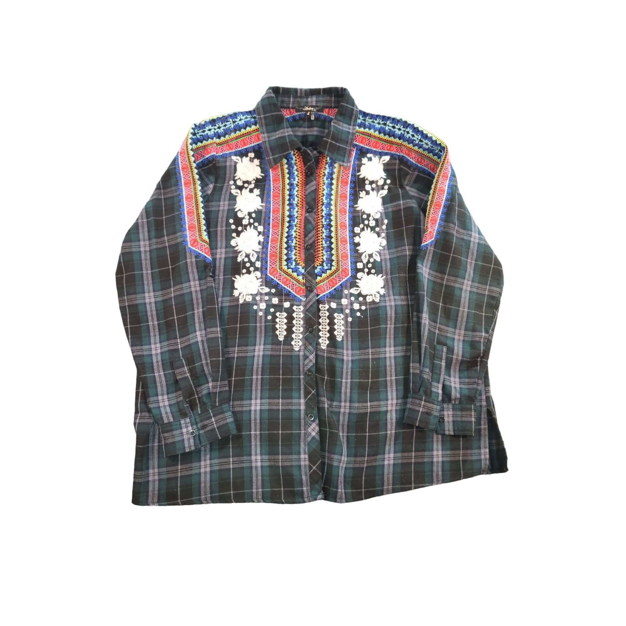 Bohemia Design Andree By Unit Button Up Shirt Women Sz L Embroidered ...