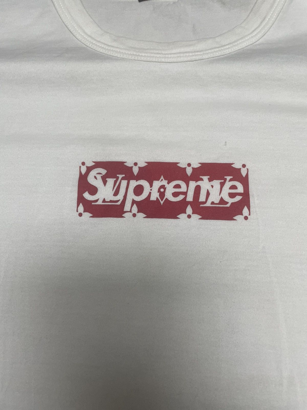 Louis Vuitton × Supreme Supreme Louis Vuitton Box logo Red/White | Grailed