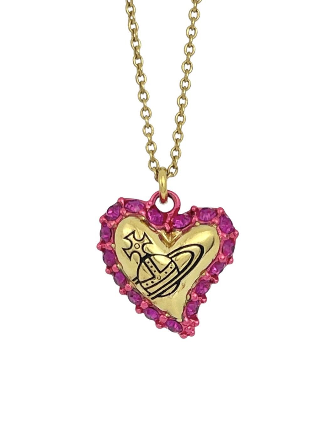Vivienne westwood pink heart necklace store