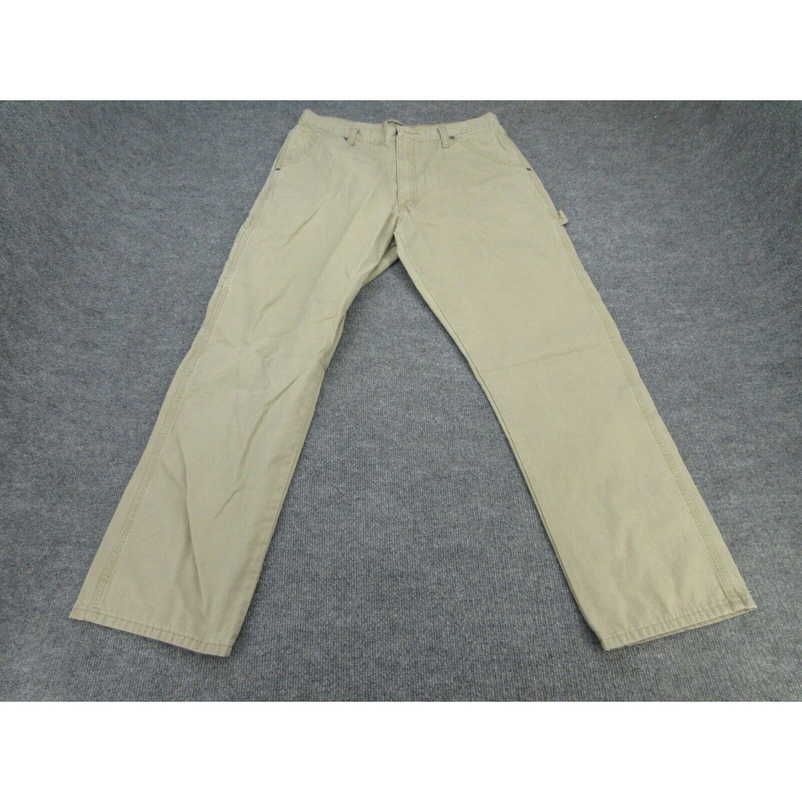 Wrangler Wrangler Pants Mens 35 Beige Mid Rise Straight Carpenter ...