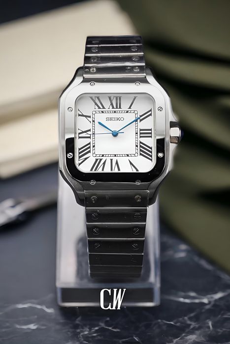 Seiko Seiko custom luxury “santos” watch | Grailed