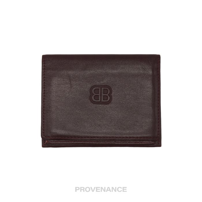 Balenciaga 🔴 Balenciaga BB Logo Bifold Wallet - Deep Burgundy | Grailed