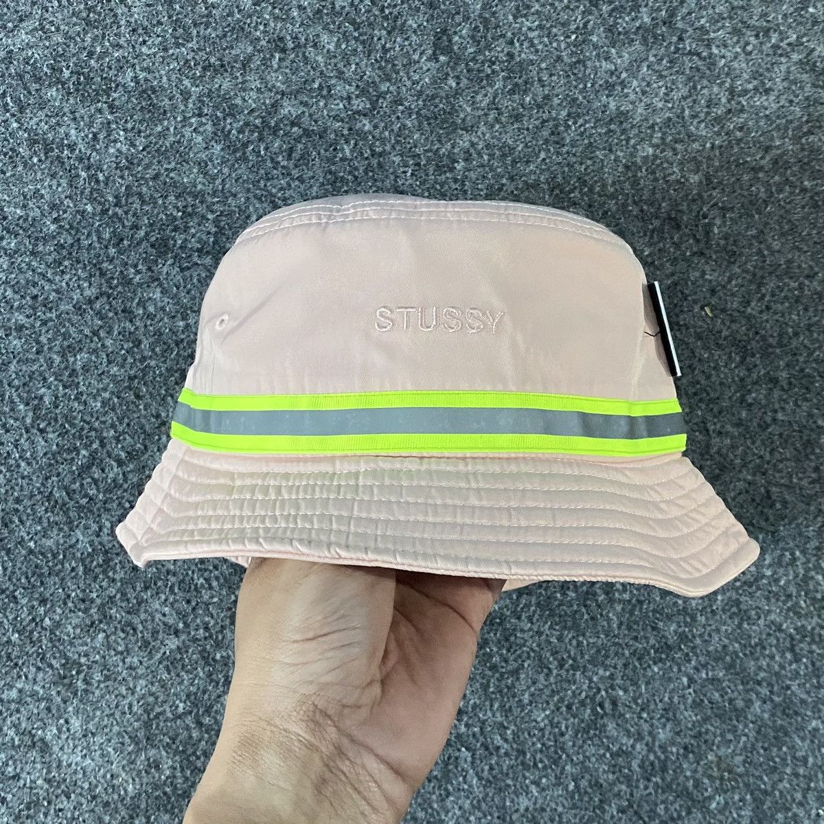 Vintage Rare Stussy Reflective Tape Bucket Hat | Grailed