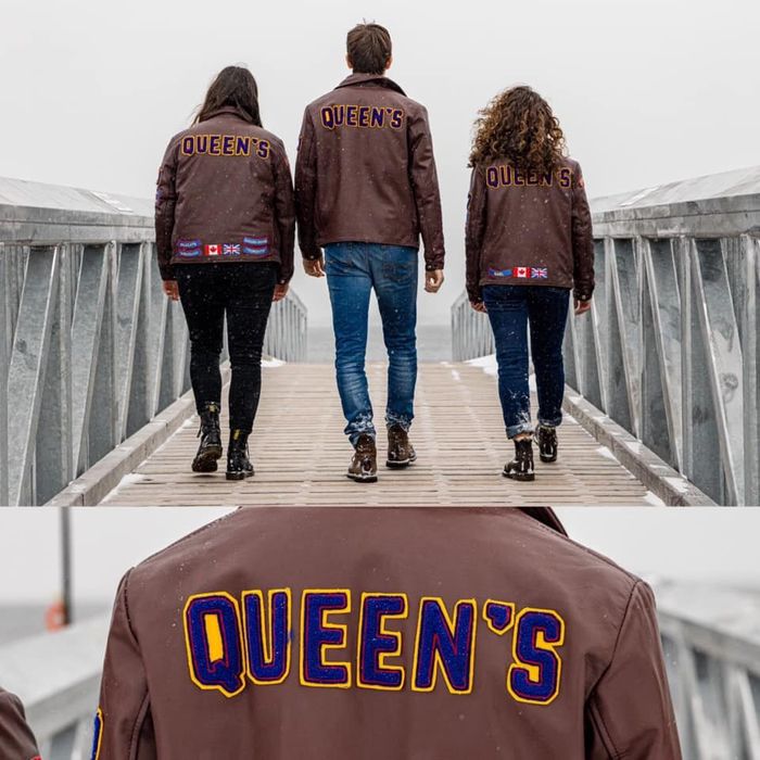 Vintage Queens Varsity Leather Jacket | Grailed