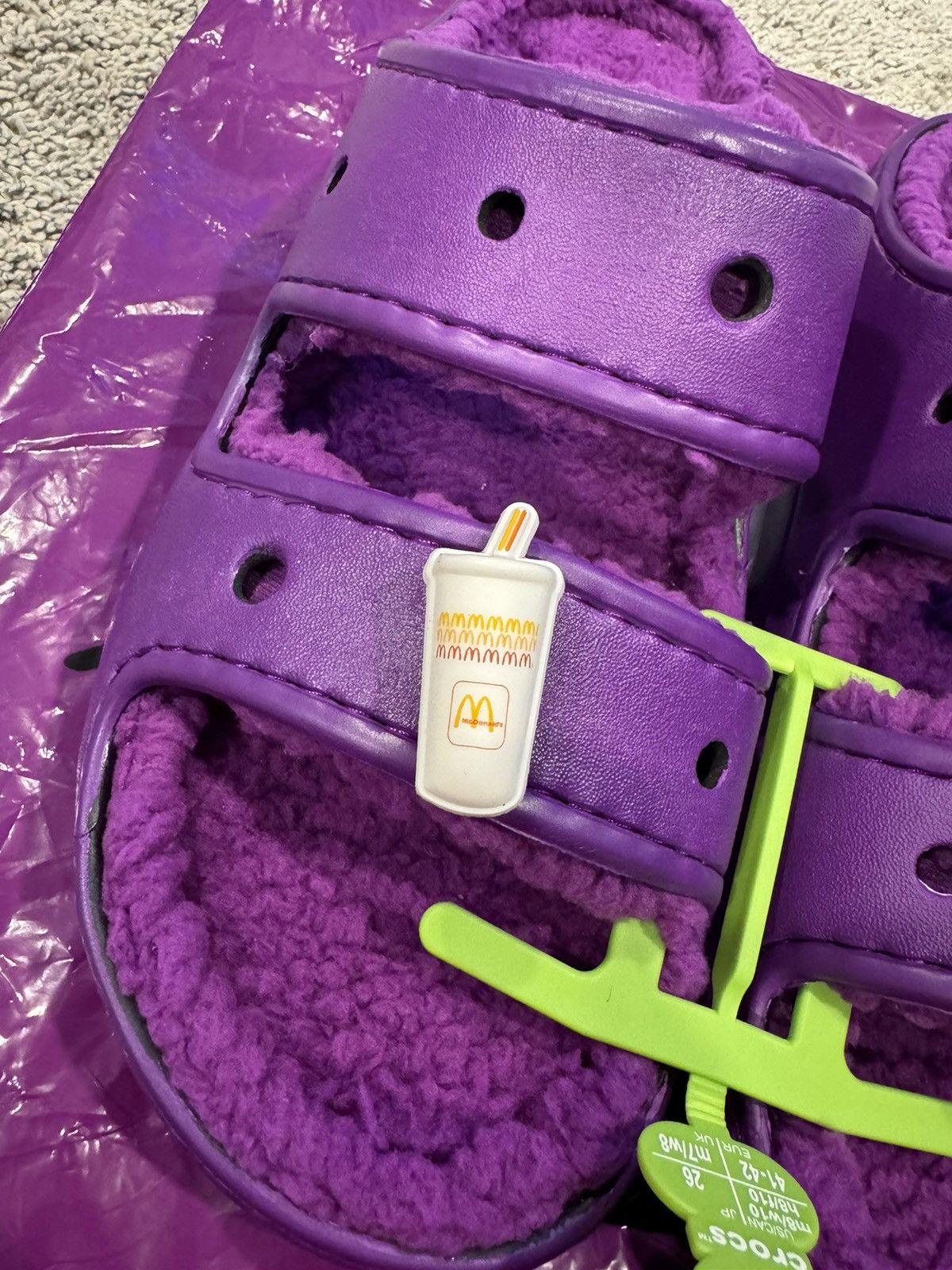 Crocs Crocs Grimace McDonald’s shake Jibbitz | Grailed