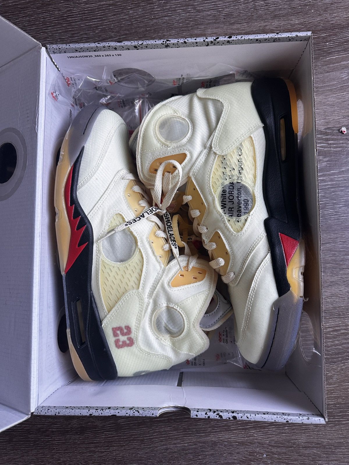 Jordan Brand × Nike × Off-White Off White Jordan 5 retro sail | Grailed