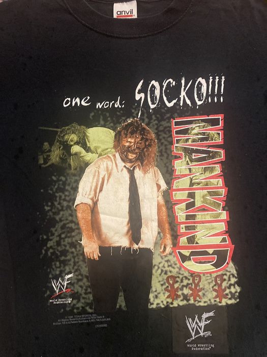 Vintage vintage 90’s WWF mankind t shirt. | Grailed