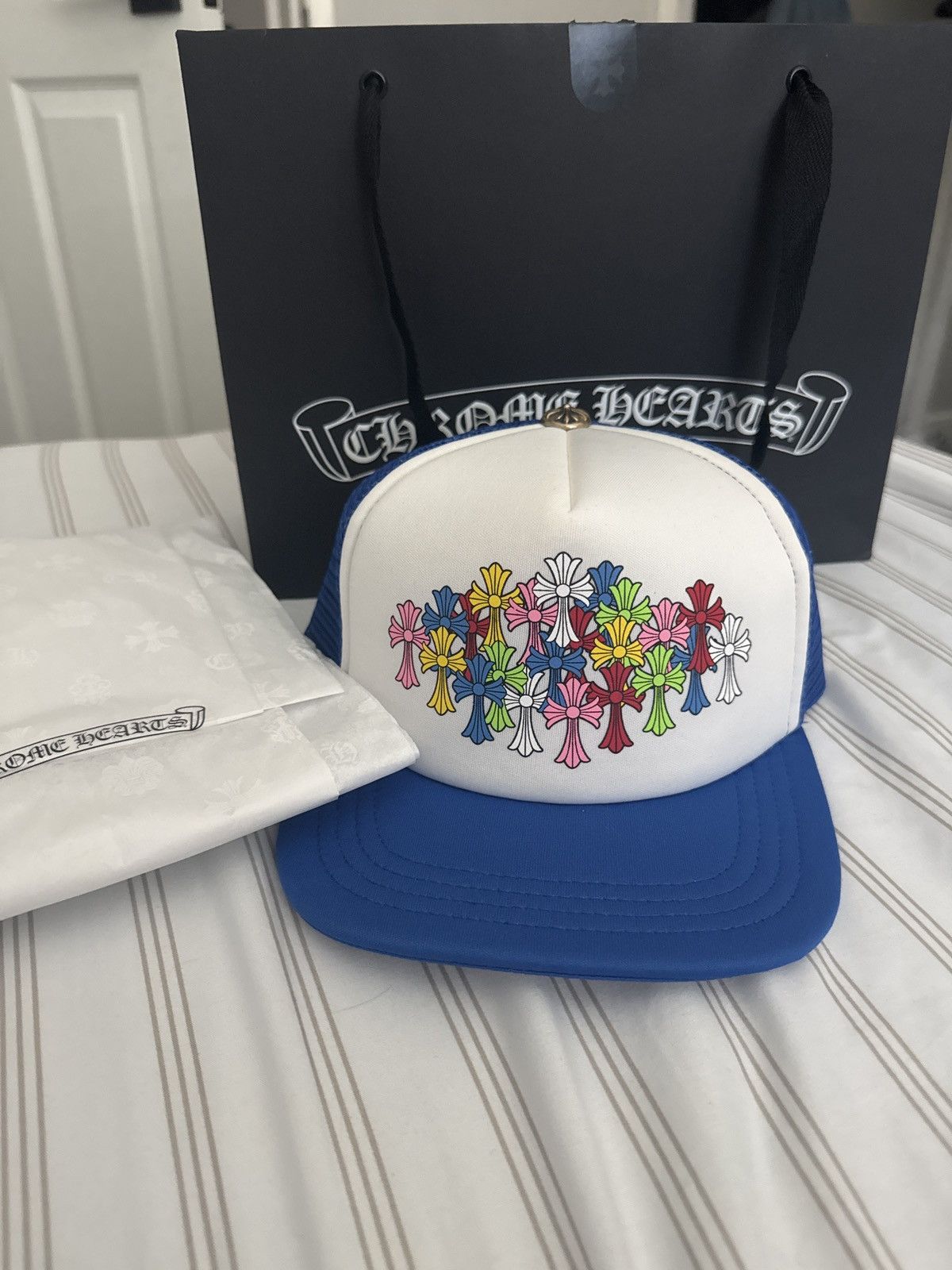 Chrome Hearts Chrome Hearts Crosse Trucker Hat Blue | Grailed