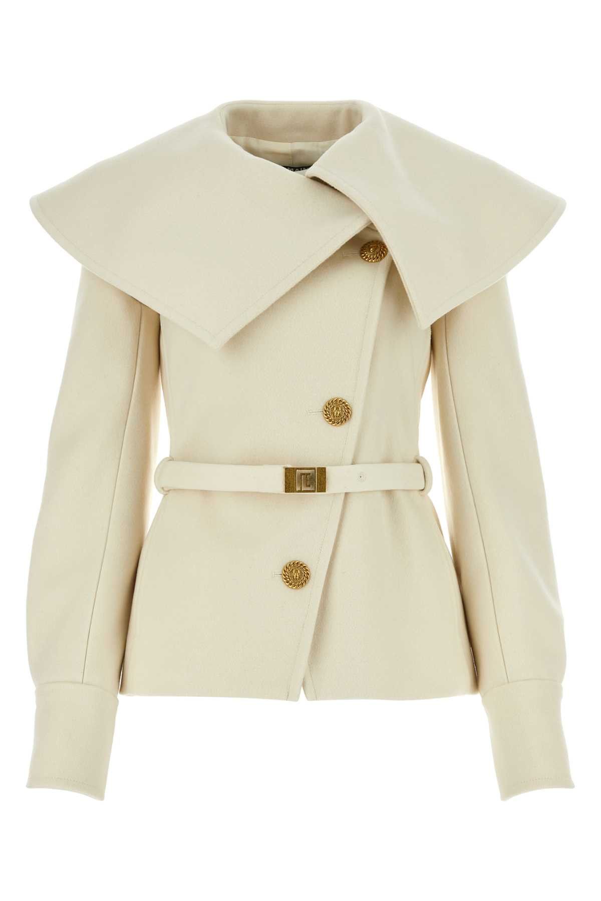 Balmain Ivory Wool Coat | Grailed