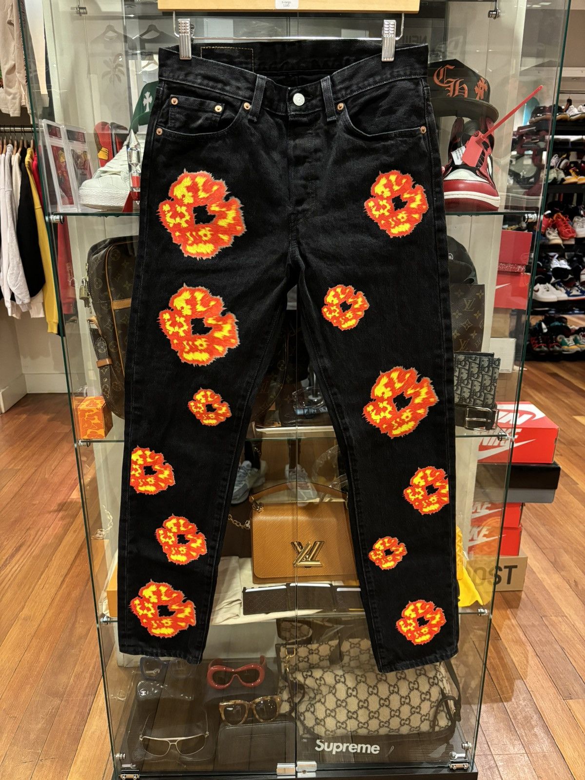 DENIM TEARS Denim tears X offset Levi’s denim jeans black | Grailed