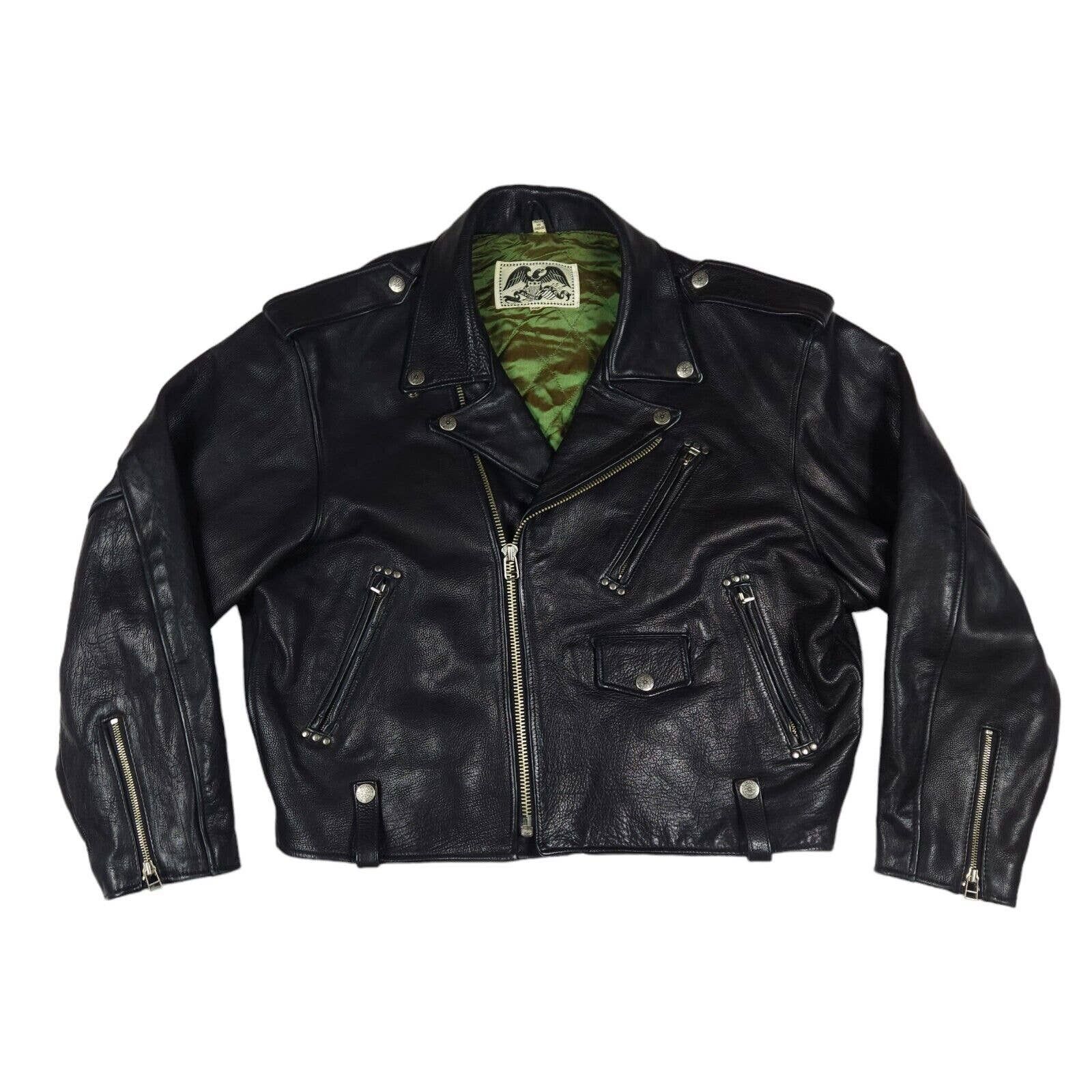Avirex VTG 80's AVIREX Motorcycle Club Leather Biker Jacket • 2XL | Grailed