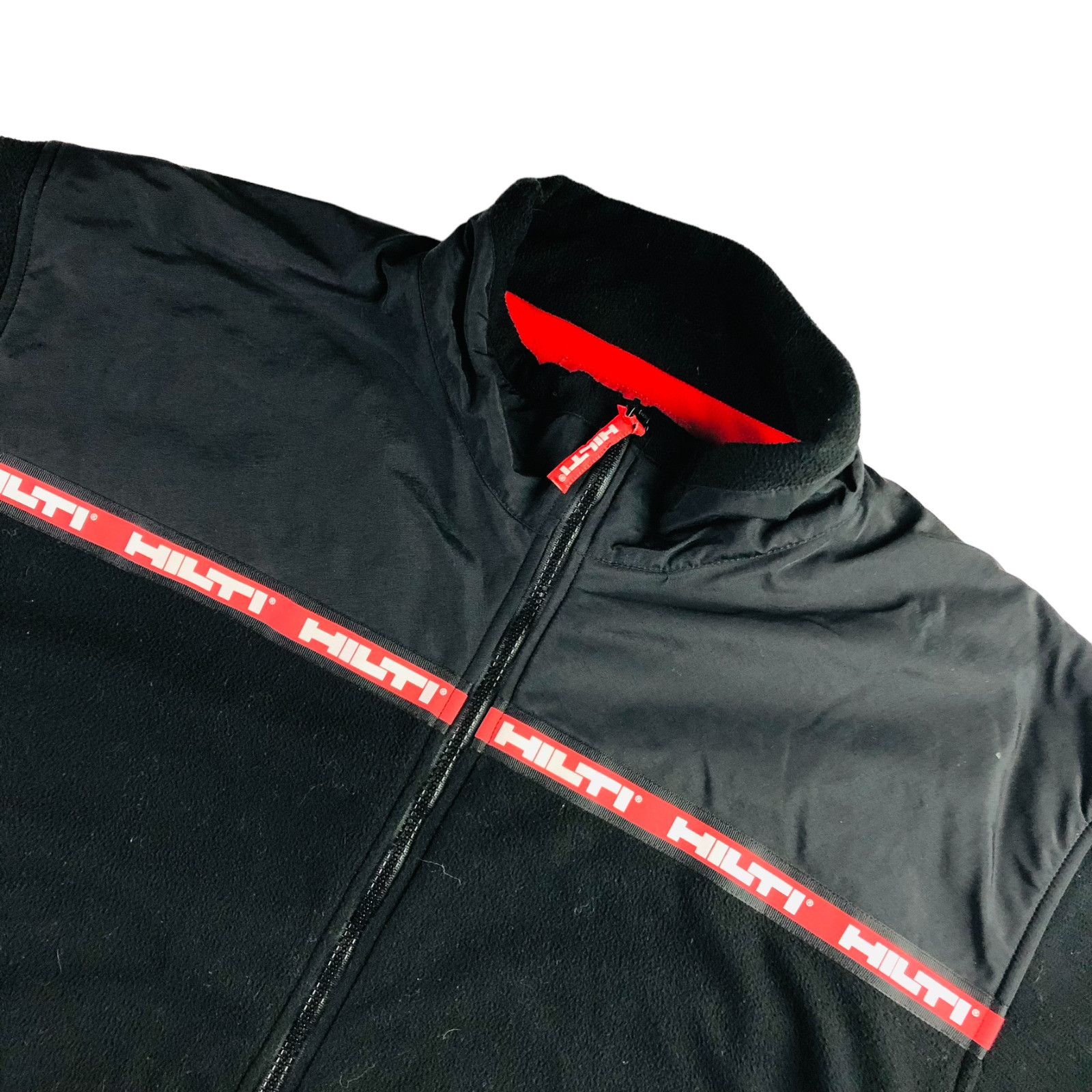 Vintage Hilti Men’s Full Zip Fleece Jacket Black/Red Lining • Size 3XL ...