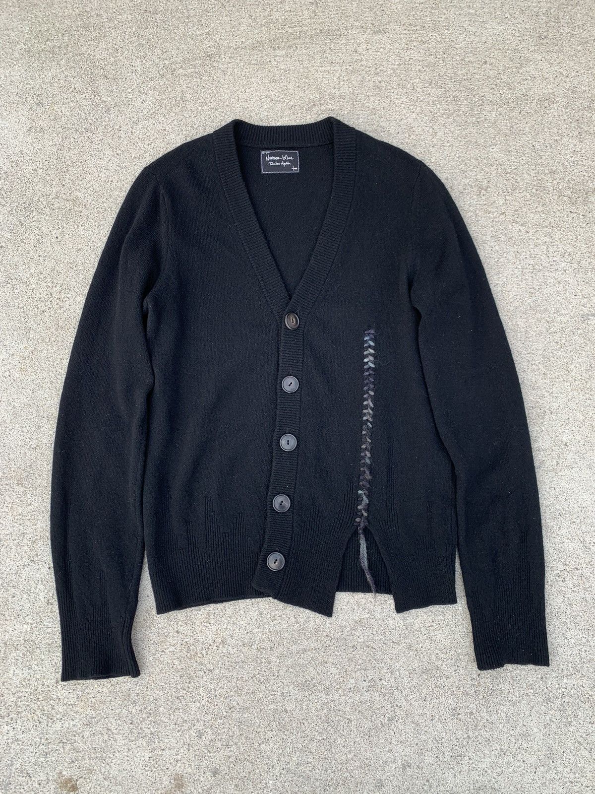 Number (N)ine Number (N)ine AW06 Noir Scar Stitch Knitted Cardigan ...