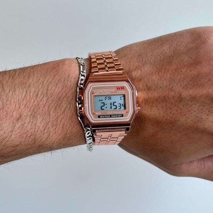 Casio Y2K 2000s vintage rose gold stainless steel digital watch | Grailed