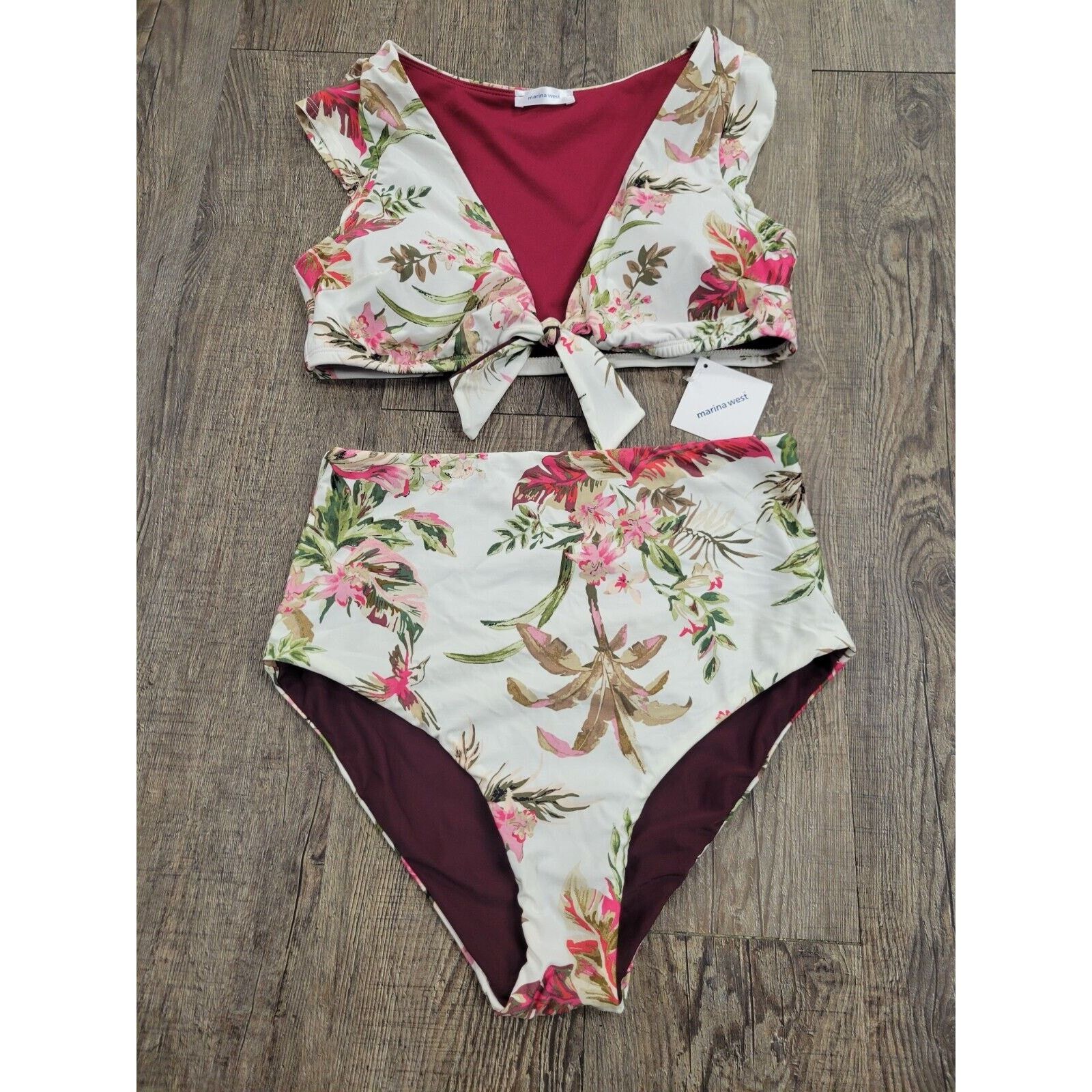 West Marina West NWT Tie Front Bikini Lily Small Bathing Suit | Grailed