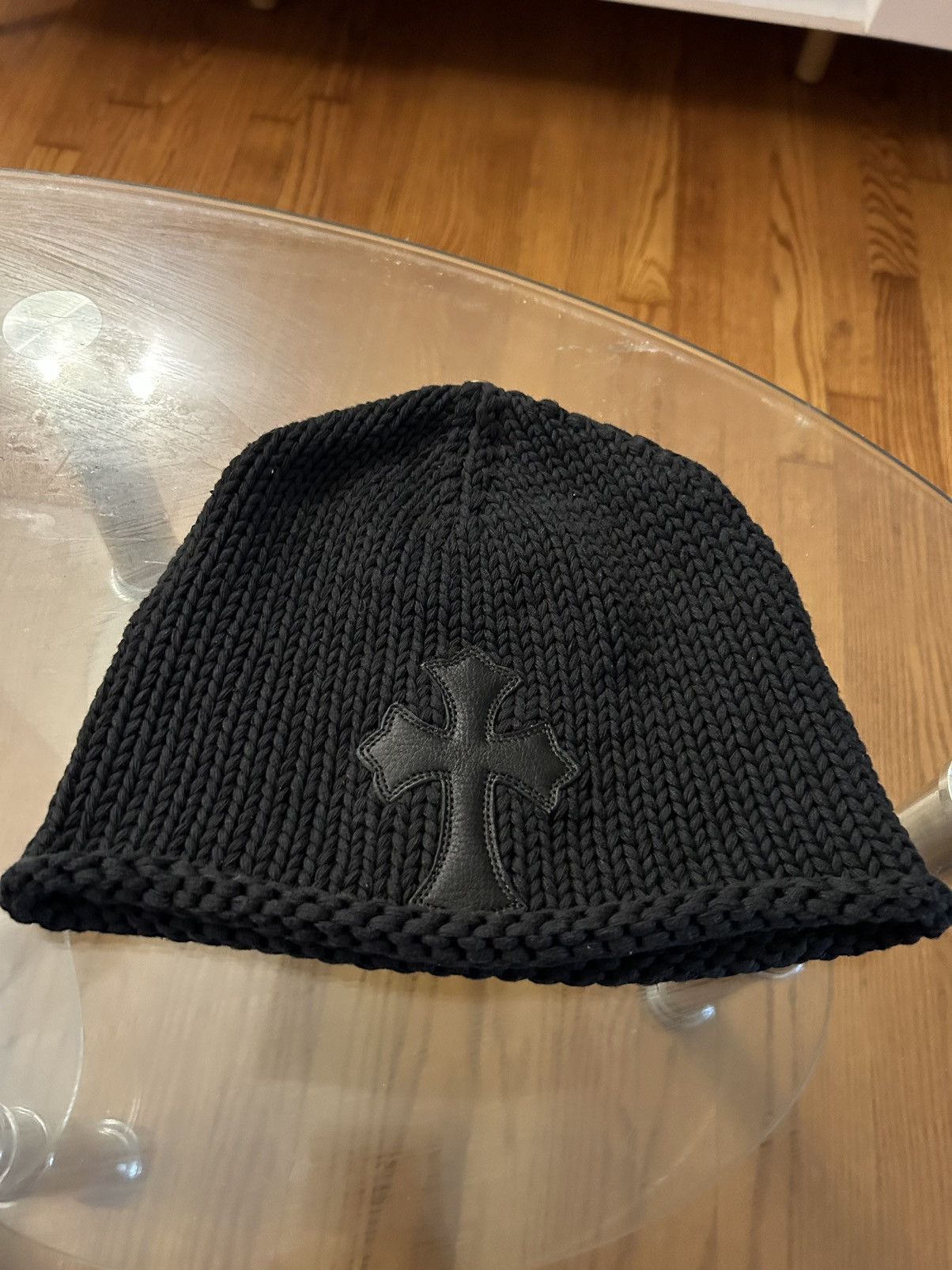 Chrome Hearts Chrome hearts leather cross patch beanie | Grailed