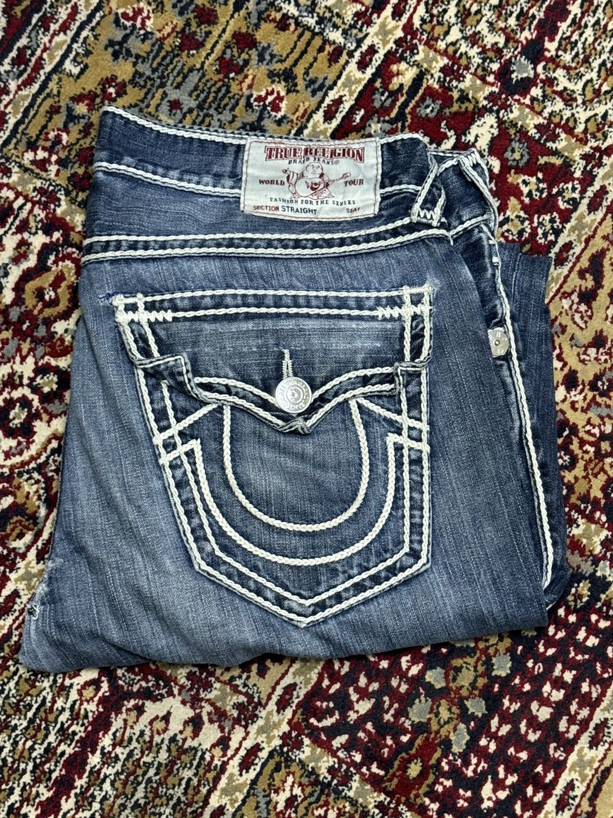 True Religion True Religion Rope Stitch Blue Jeans | Grailed