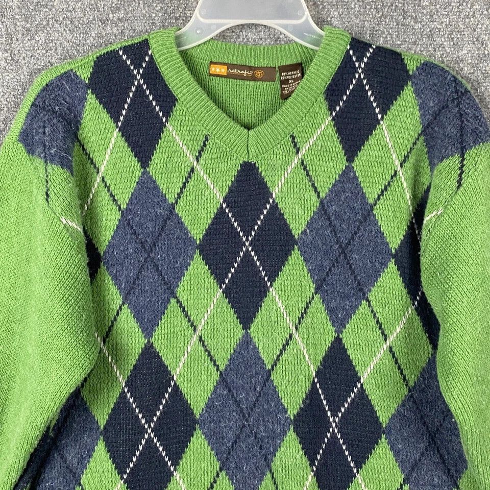 Retrofit Retrofit Sweater XL Men's Pullover Geometric Green Acrylic ...