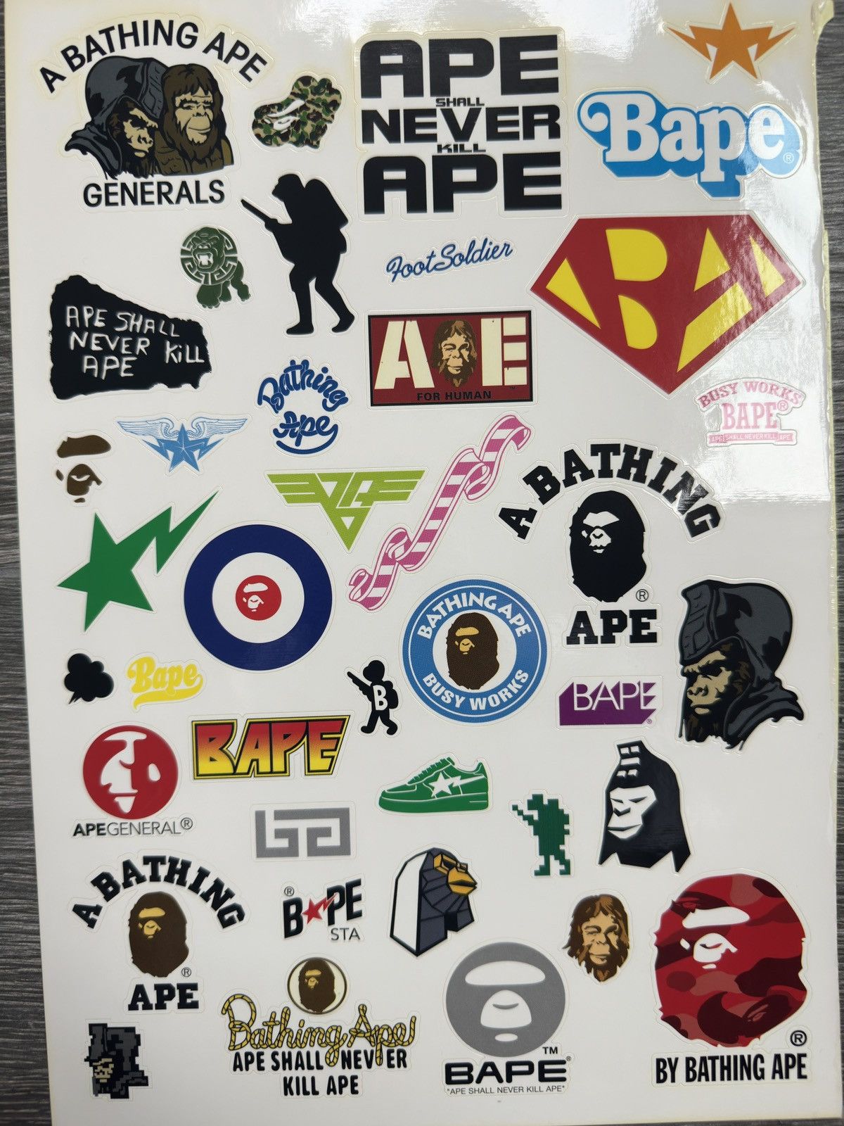 Bape Bape 2006 E-Mook sticker sheet | Grailed