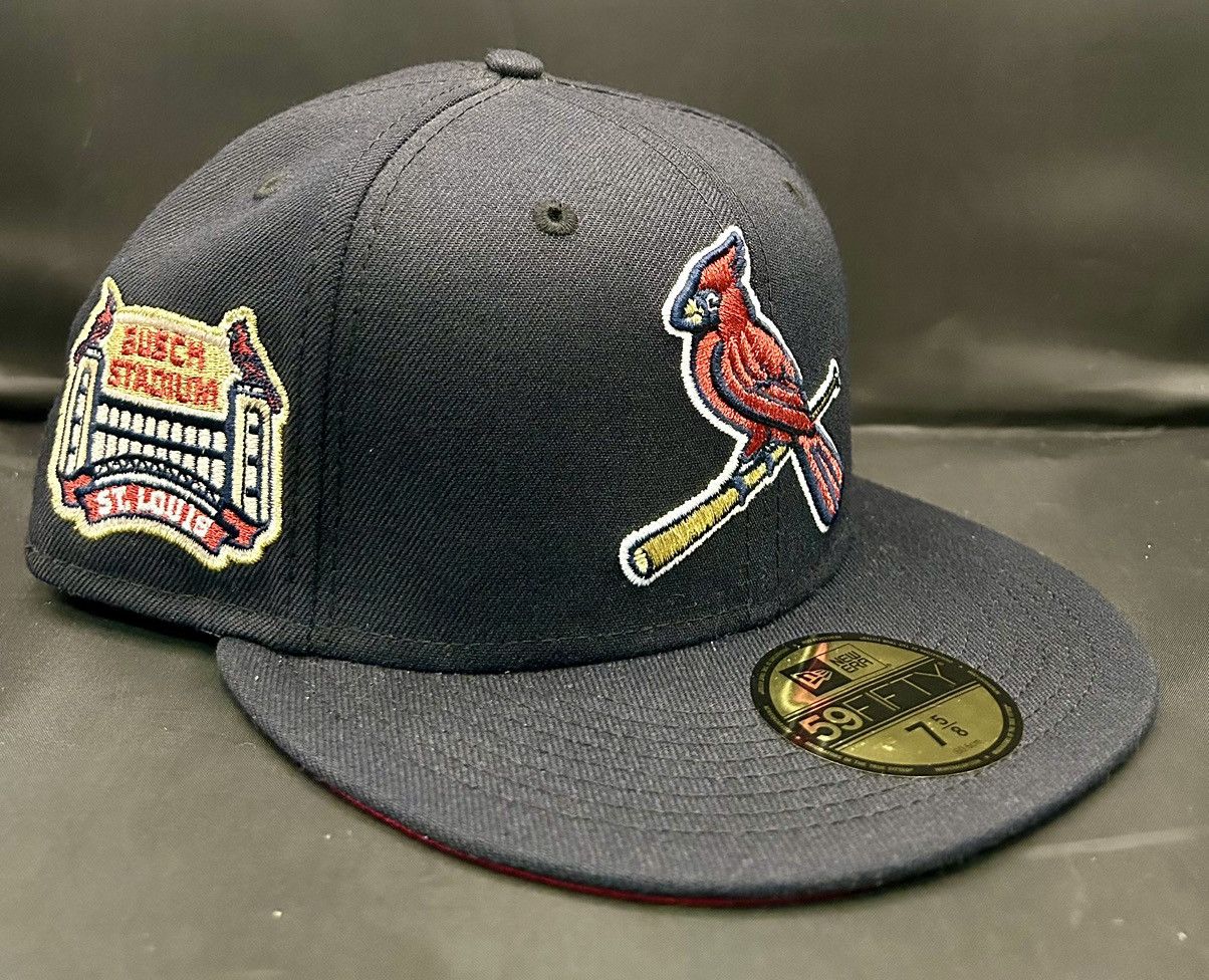 New Era 7 5/8 St Louis Cardinals Navy Red Brim Busch Stadium Patch ...