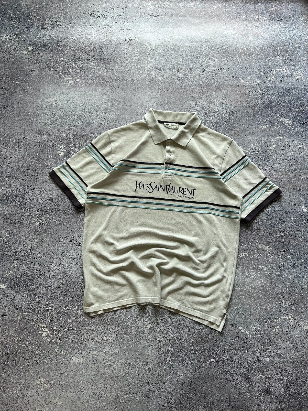 Vintage Yves Saint Laurent Polo T-Shirt Rugby Center Big Logo YSL | Grailed