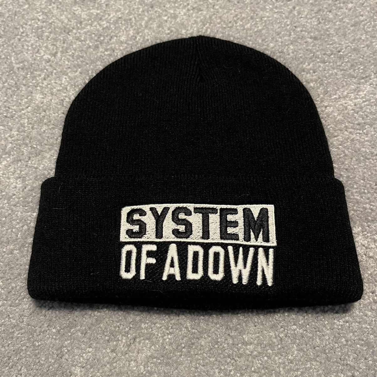 Vintage Vintage System of a Down SOAD Flip Logo Acrylic Band Beanie ...