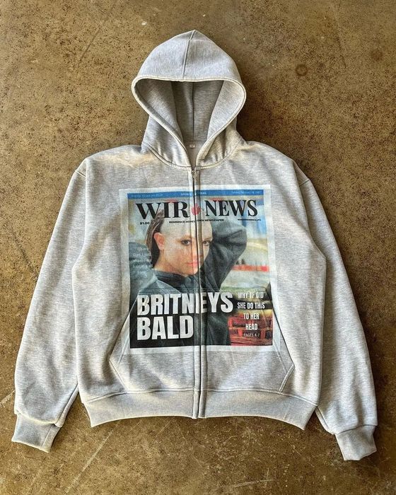Vintage New Styled Y2K Vintage Britney Spears is Bald Zipper | Grailed