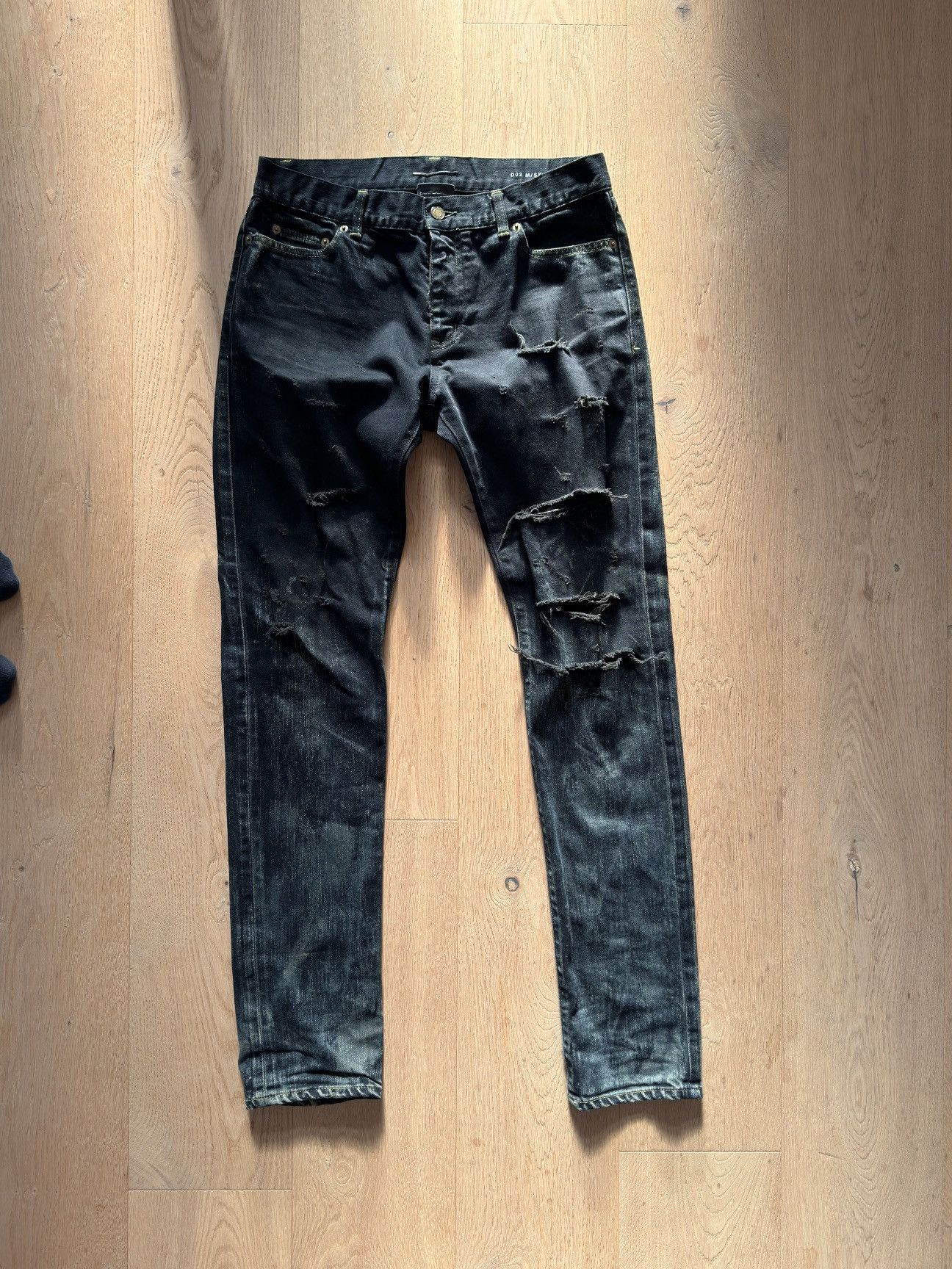 Saint Laurent Paris SLP FW16 Oil Spill Distressed D02 Jeans “Hedi Era ...