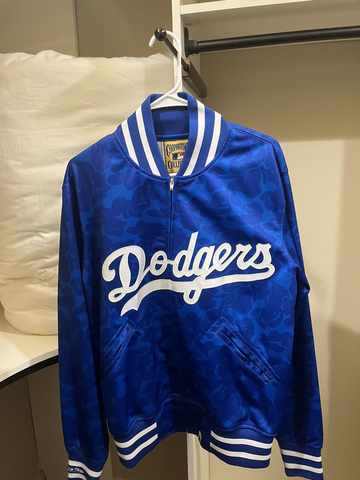 Bape × Mitchell & Ness Bape x Mitchell & Ness LA Dodgers Jacket | Grailed