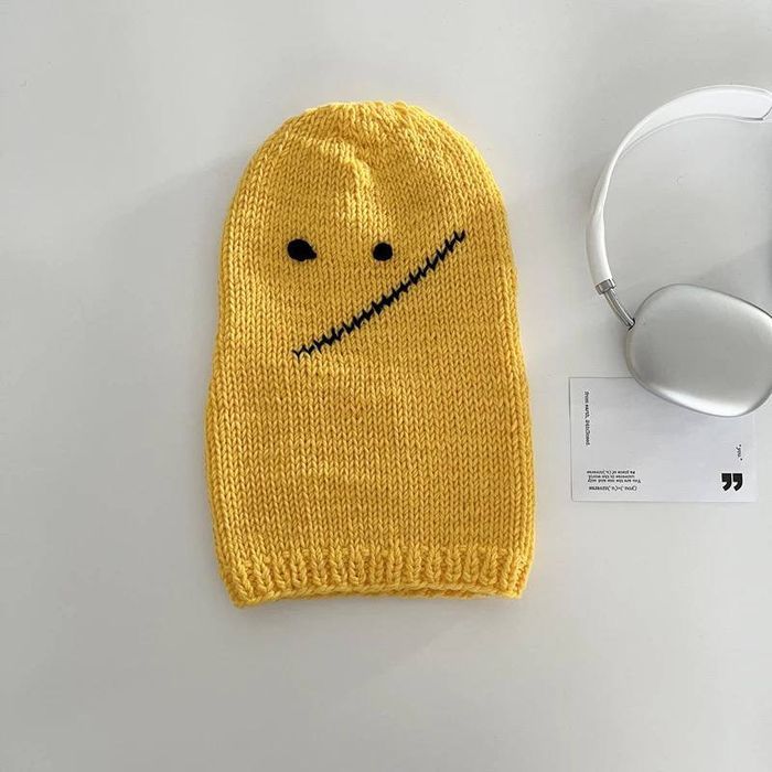 Custom Embroidered balaclava with open-faced smiley face emoji | Grailed