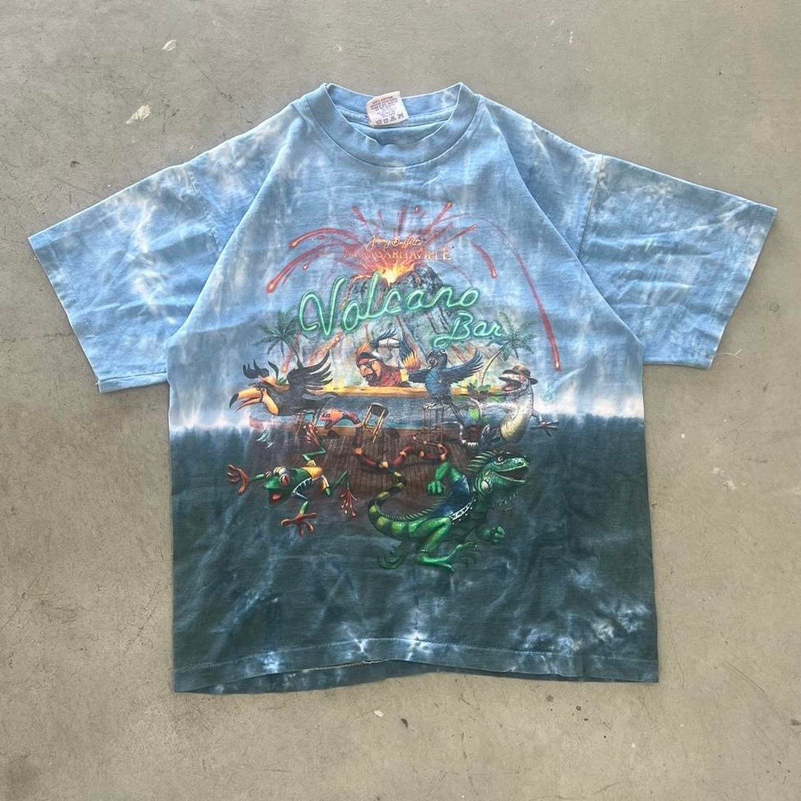 Streetwear × Vintage Vintage 90s Jimmy Buffet Volcano Island Tie Dye ...