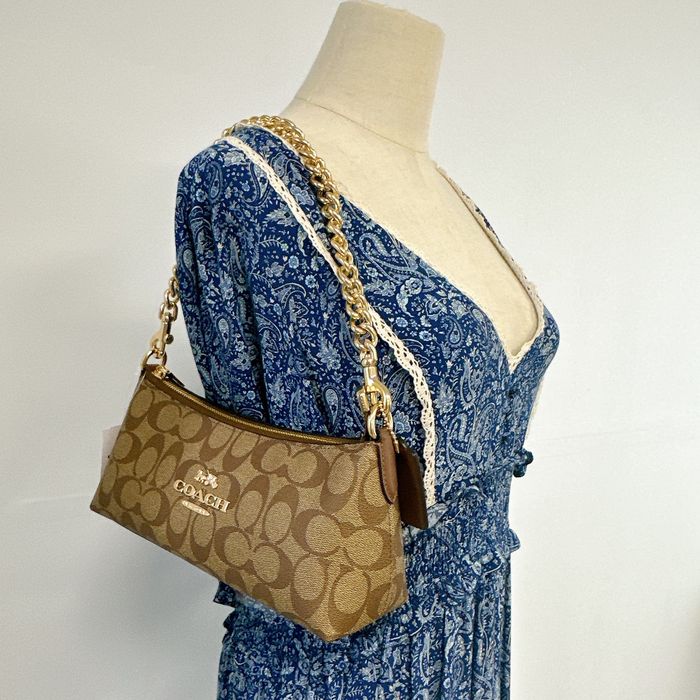 Coach Coach CL405 Charlotte Shoulder Bag In Signature Canvas Khaki ...